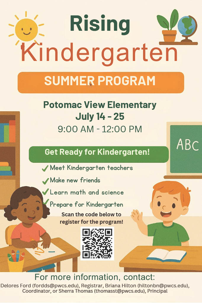 PVES Rising Kindergarten Summer Program - Potomac View Elementary School